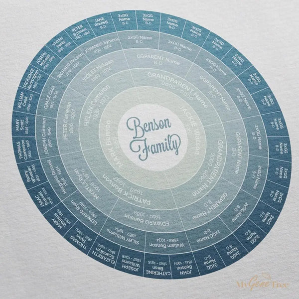 'Limited Edition' Halo Hamptons Blue Family Tree - MyGeneTree