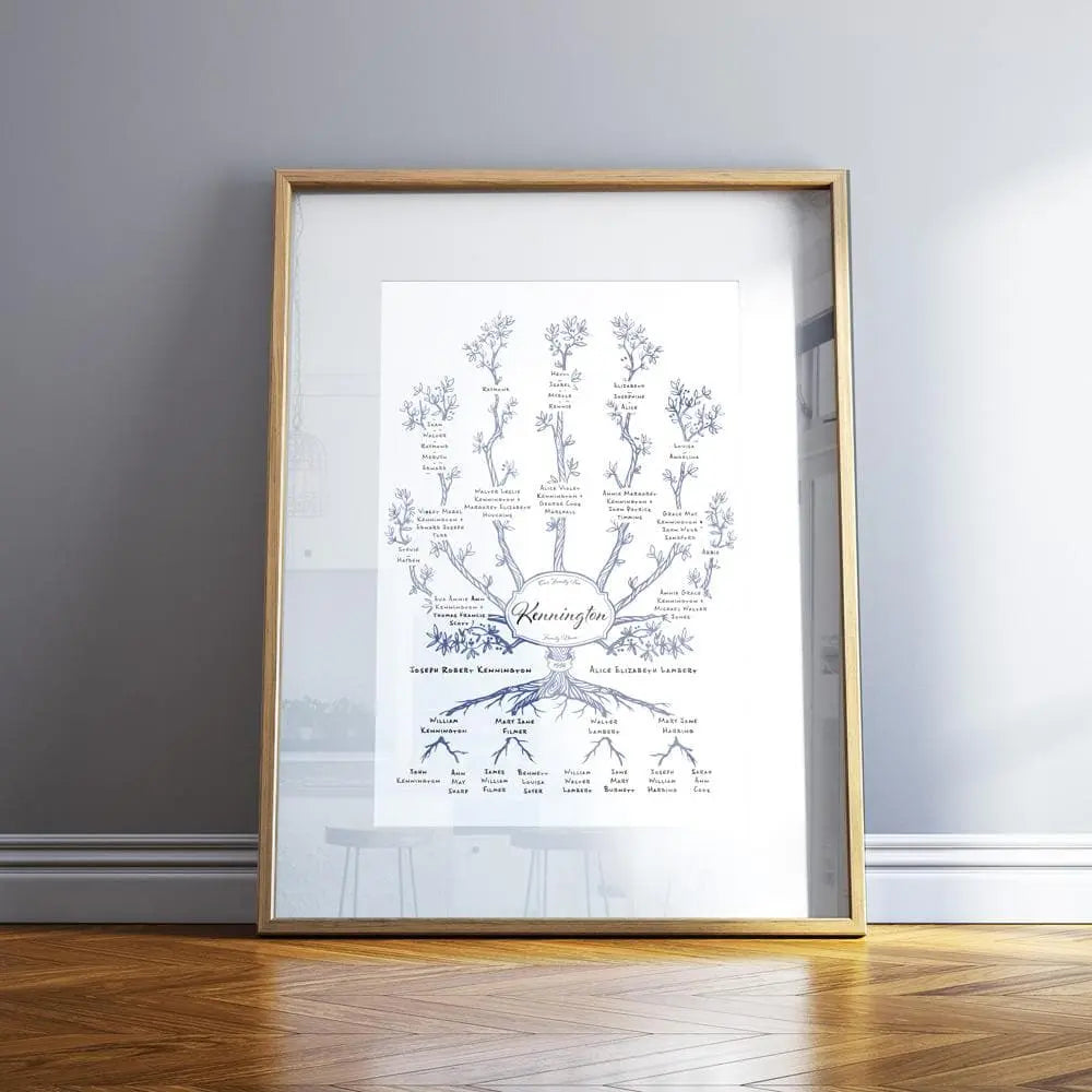 'Limited Edition' Olive Family Branches Bermuda Blue - MyGeneTree