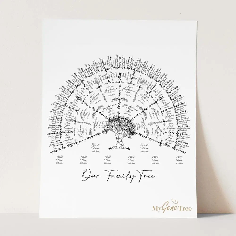 'Limited Edition' Olive Family Tree Black - MyGeneTree