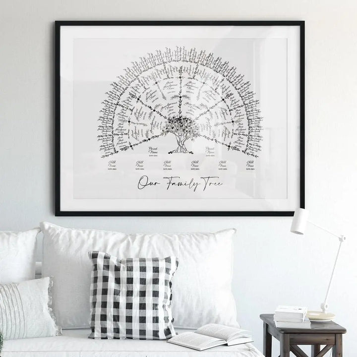 'Limited Edition' Olive Family Tree Black - MyGeneTree